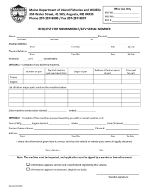 Fillable Online maine recreational vehicle registration application Fax ...