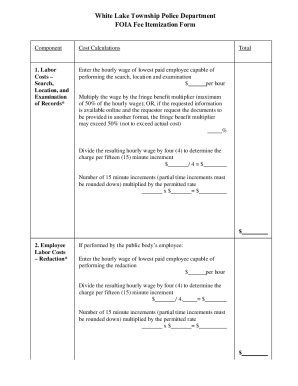 Fillable Online White Lake Township Police Department FOIA Fee ...