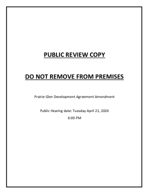 Fillable Online Development Agreement Amendment #7Prairie Glen ... Fax Email Print - pdfFiller
