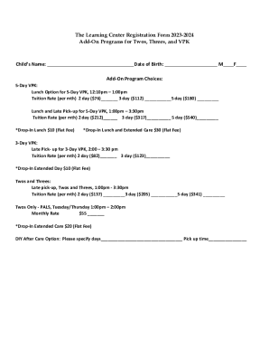 Fillable Online Add-On Registration Form 2023-2024 Fax Email Print ...