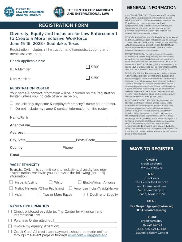 Fillable Online ILEA's Diversity Equity and Inclusion Program ...