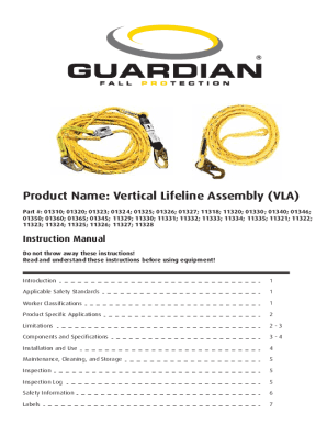 Fillable Online Guardian Fall Protection Vertical Lifelines Manual Fax ...