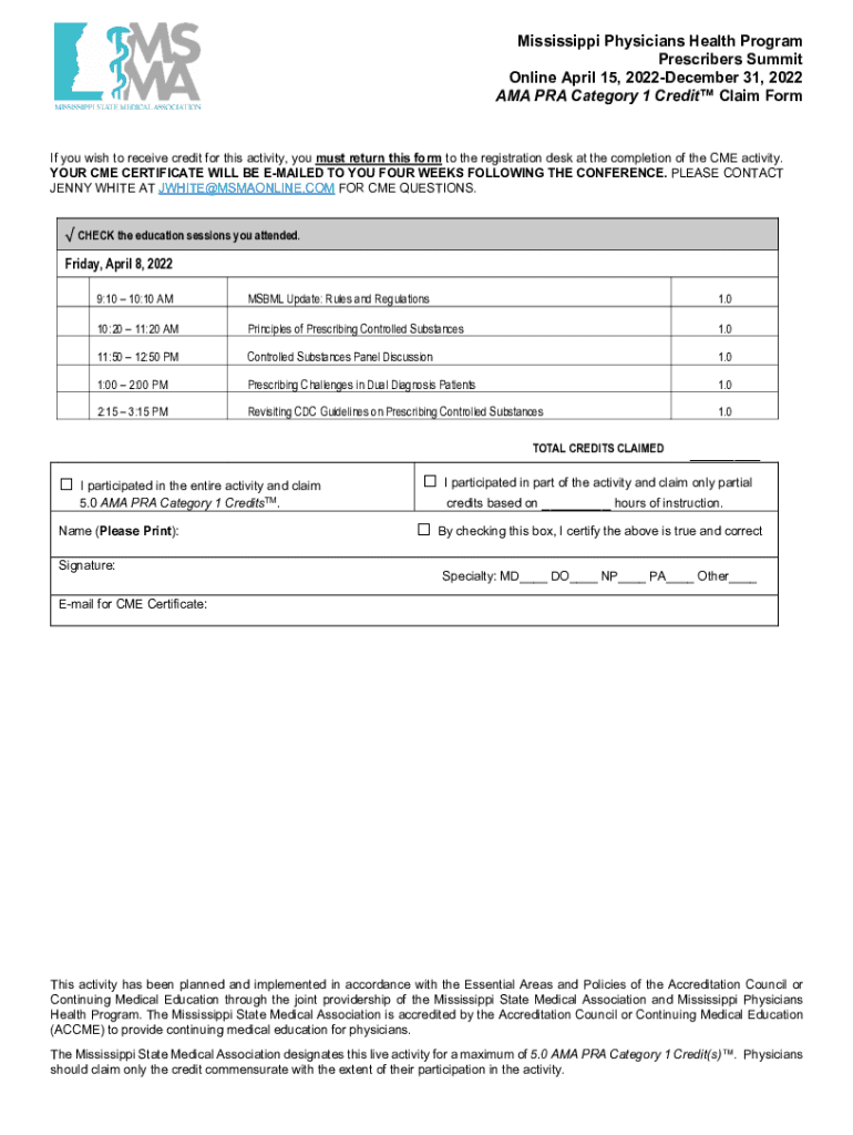 Fillable Online CME claim form - online content.docx Fax Email Print - pdfFiller