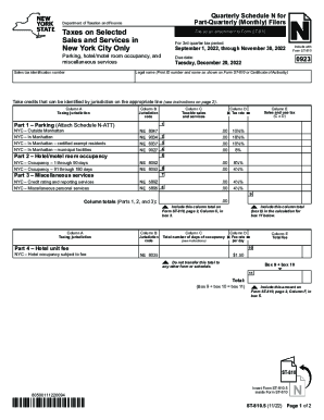 Fillable Online Form ST-810.5 Taxes on Selected Sales and Services in ...