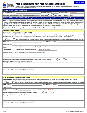 Fillable Online LRI FCOI disclosure form Fax Email Print - pdfFiller