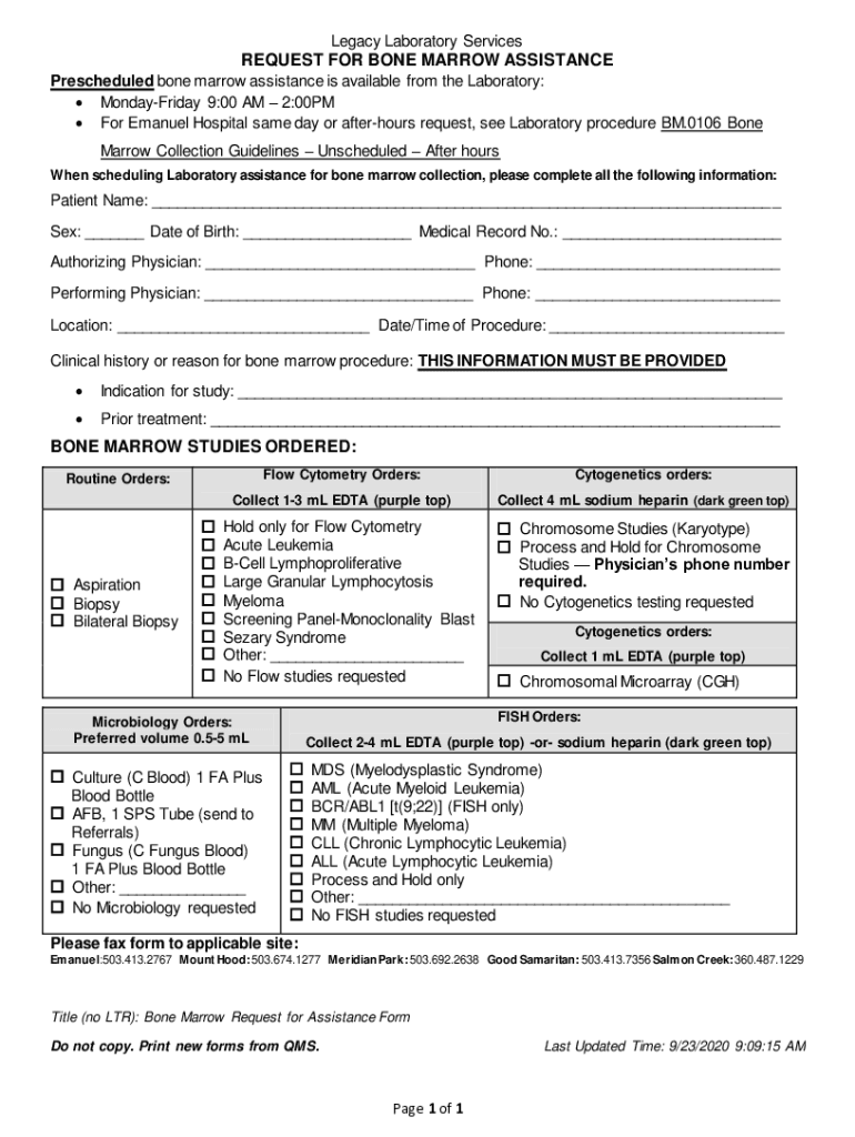 Fillable Online request for bone marrow assistance Fax Email Print ...