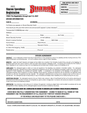 Fillable Online PRO STOCK REGISTRATION FORM Fax Email Print - pdfFiller