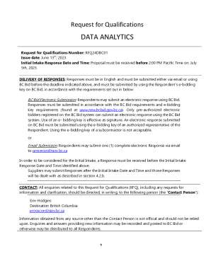 Fillable Online Request for Qualifications - DATA ANALYTICS Fax Email ...