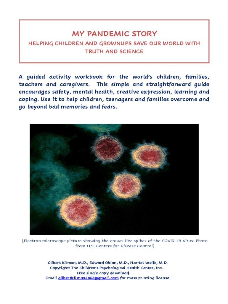 Fillable Online my pandemic story helping children and grownups save ...