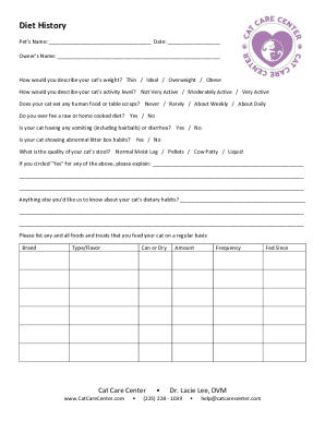 Fillable Online How Heavy Should My Cat Be? Use the BCS Scale ... Fax ...