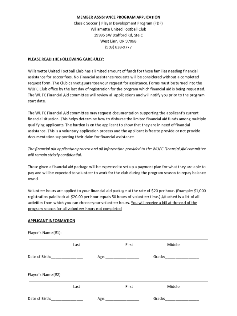 Fillable Online member assistance program application Fax Email Print ...