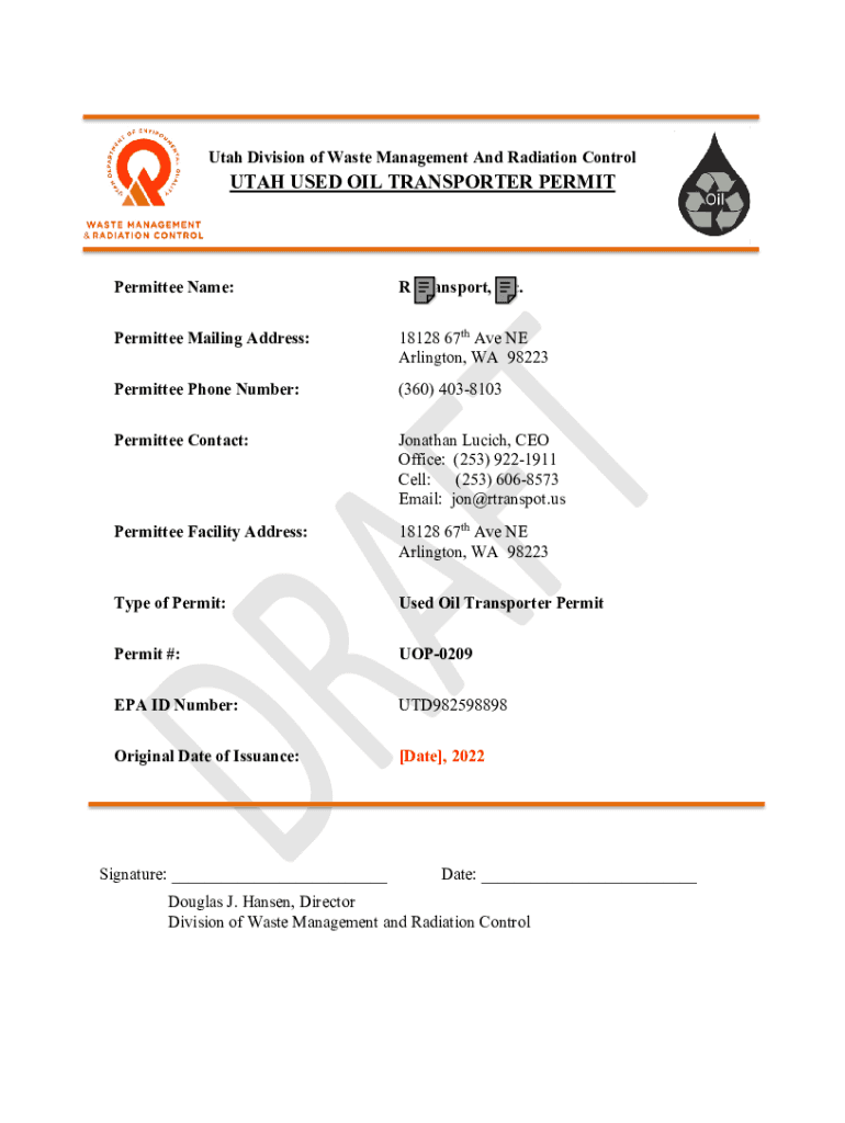 Fillable Online Transporters and Transfer Facilities: Permitted Used ...