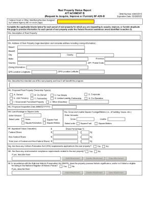 Fillable Online SF-429 Real Property Status Report (Cover Page) Form ...