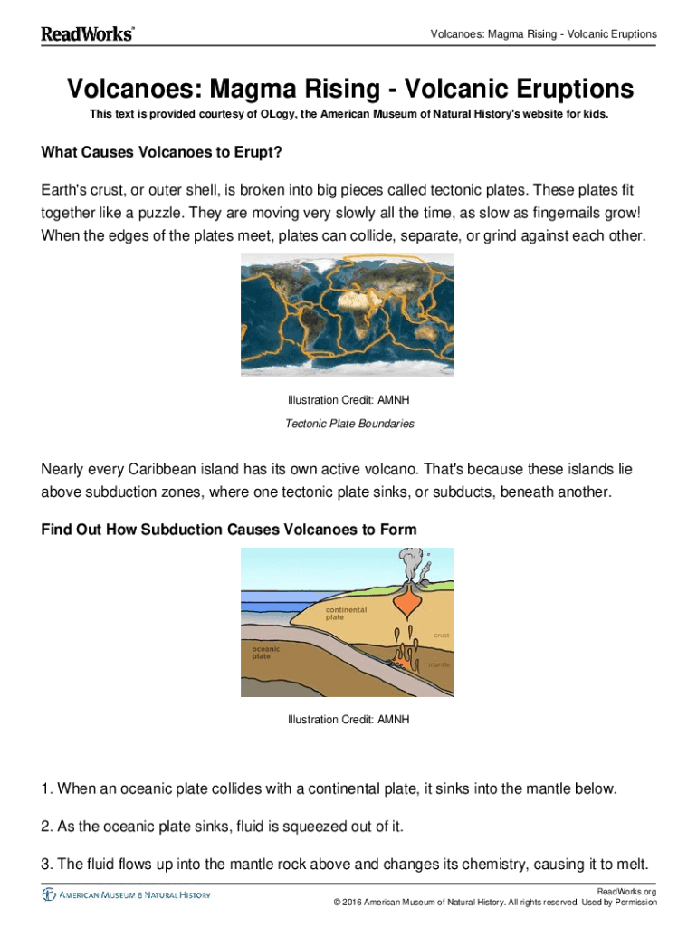 Fillable Online Volcanoes: Magma Rising - Volcanic Eruptions Fax Email ...