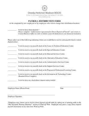 Fillable Online Item 7Payroll Distribution Form Fax Email Print - pdfFiller