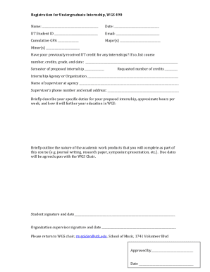 Fillable Online WGS 490 Registration Form. WGS 490 Registration Form ...