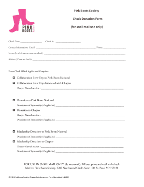 Fillable Online Pink Boots Society Check Donation Form (for snail mail ... Fax Email Print ...