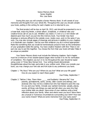 Fillable Online Senior Memory Book Project.doc Fax Email Print - pdfFiller