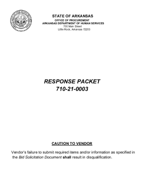 Fillable Online humanservices arkansas RFP Response Packet Fax Email Print - pdfFiller