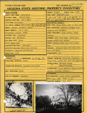 Fillable Online arizona state historic property inventory survey site ...
