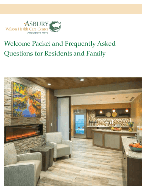 Fillable Online How to Start a New Resident Welcome Program Fax Email ...