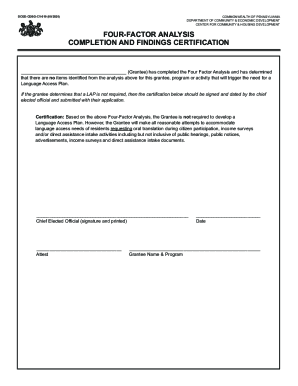 Fillable Online FOUR-FACTOR ANALYSIS COMPLETION AND FINDINGS ... Fax Email Print - pdfFiller