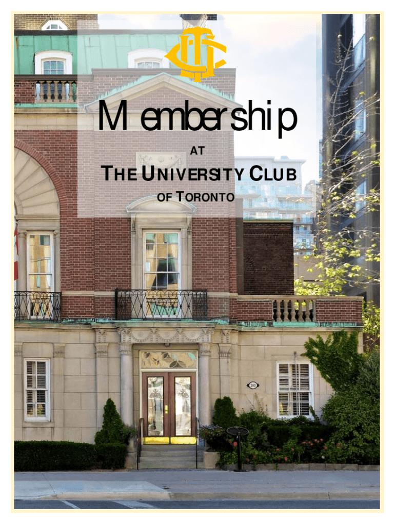 Fillable Online The Faculty Club - The Faculty Club, University of ...