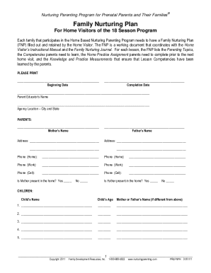 Fillable Online Nurturing Skills for Families Lesson Guide for Parents ...