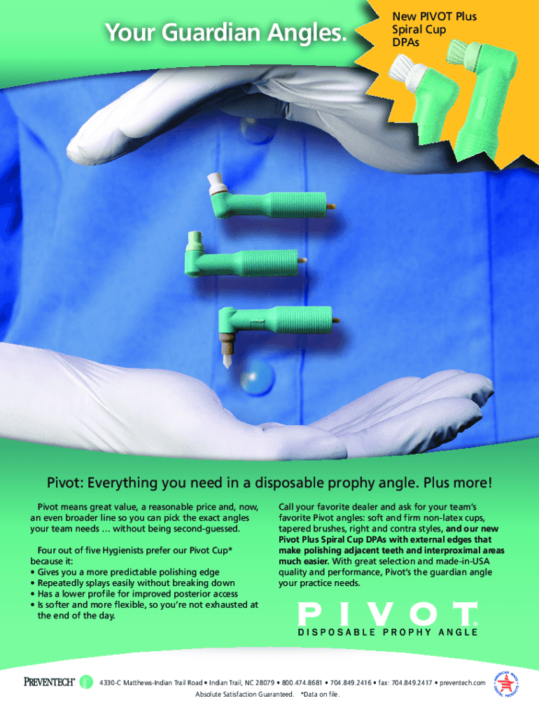 Fillable Online Pivot Plus Spiral Cup Disposable Prophy Angles by ...