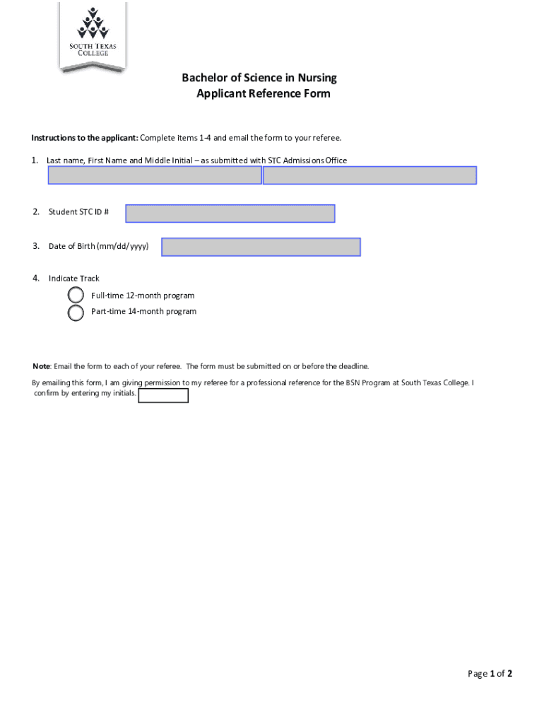 Fillable Online RHSHS Applicant Reference Form - Reading Hospital Fax Email Print - pdfFiller