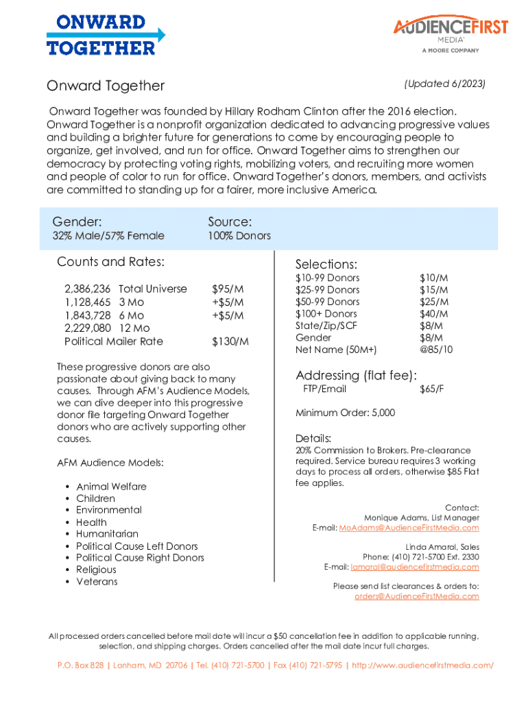 Fillable Online Clinton launches new political group: 'Onward Together ...