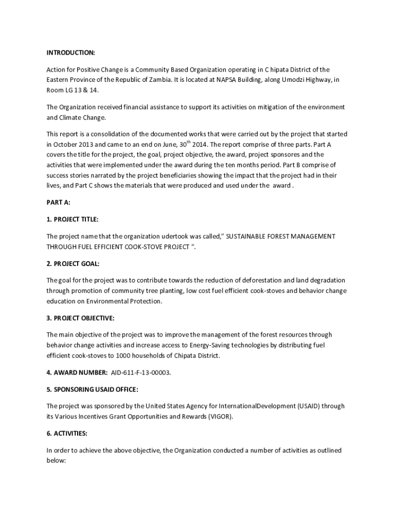 Fillable Online pdf usaid Action for Positive Change is a Community Based ... Fax Email Print ...