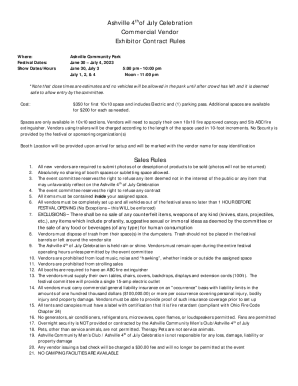 Fillable Online Arts and Crafts Vendor Contract Rules Fax Email Print ...