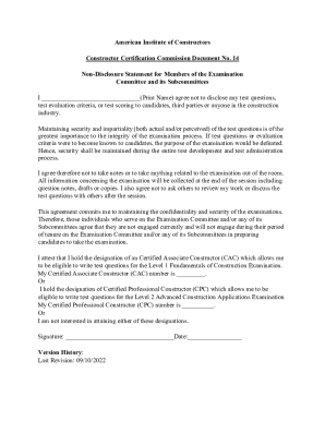 Fillable Online Commission Document No. 14 - Non-Disclosure Statement ...