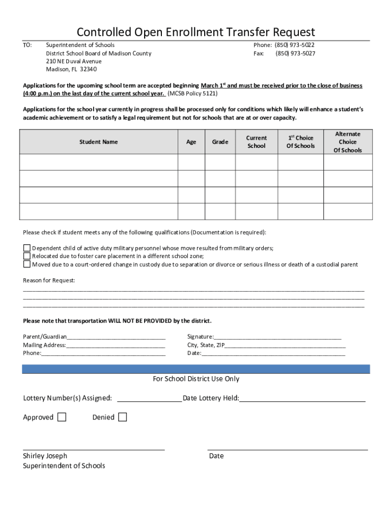 Fillable Online Transfer Request Form 110121.pdf Fax Email Print - pdfFiller