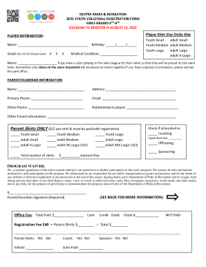 Fillable Online Dexter, MI Parks and Recreation Commission Fax Email Print - pdfFiller