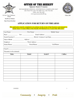 Fillable Online Sheriff, Sheriff Department, Gary Hoffman, Queen Anne's ... Fax Email Print ...