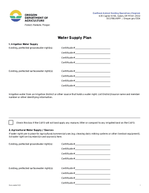 Fillable Online Water Supply Plan Form Fax Email Print - pdfFiller