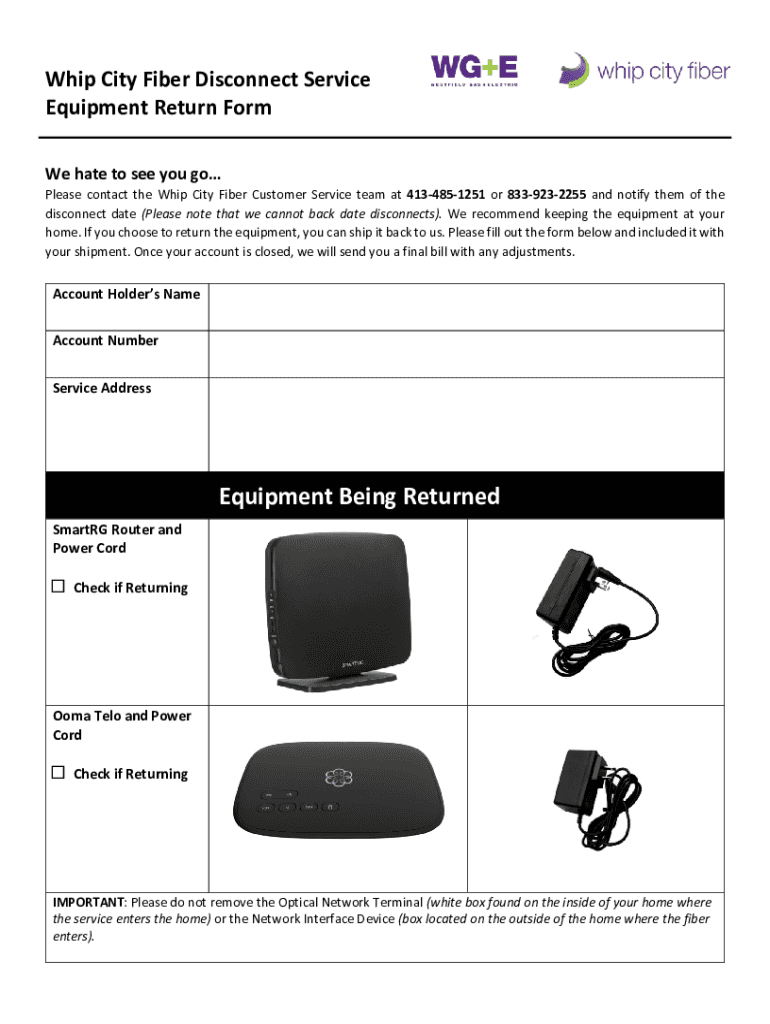 Fillable Online Disconnect Equipment Return Form 4.13.20 Fax Email Print - pdfFiller