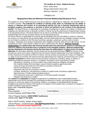 Fillable Online JOHNS HOPKINS UNIVERSITY SCHOOL OF MEDICINE Fax Email Print - pdfFiller