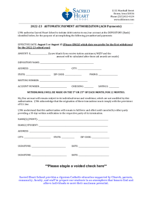 Fillable Online 2022-23 AUTOMATIC PAYMENT AUTHORIZATION (ACH ... Fax Email Print - pdfFiller