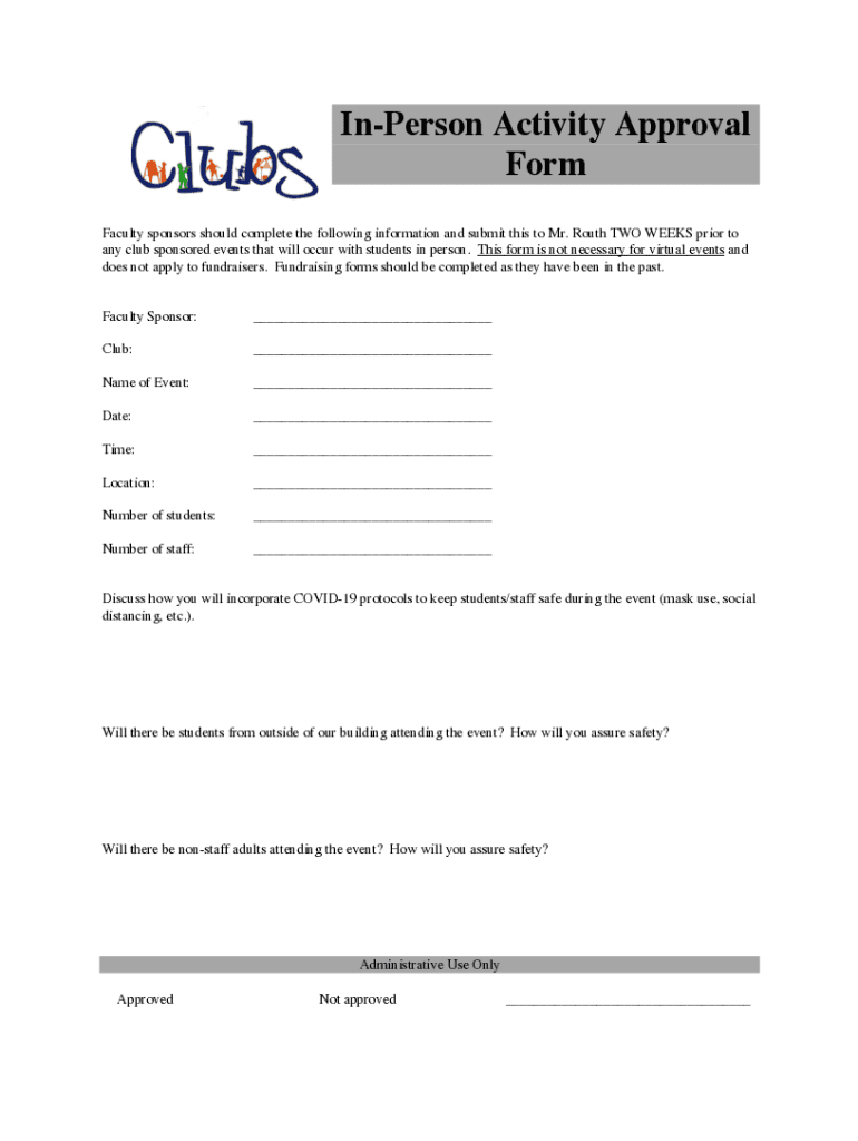 Fillable Online In-Person Activity Approval Form Fax Email Print - pdfFiller