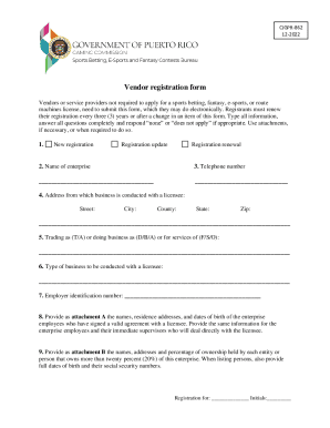 Fillable Online Vendor registration form Fax Email Print - pdfFiller