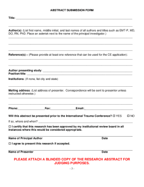 Fillable Online abstract rules and submission form Fax Email Print ...