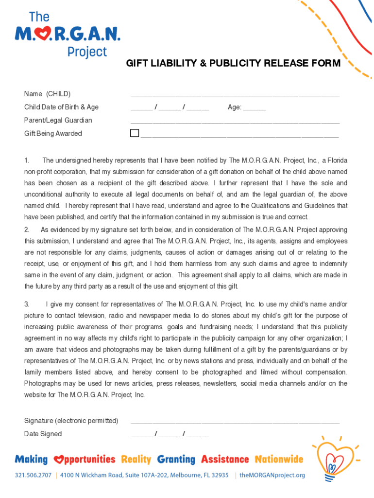 Fillable Online 2022ContestLiability and Publicity Release Form Fax ...