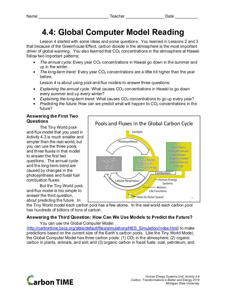 Fillable Online 4.4: Global Computer Model Reading - Carbon TIME Fax ...