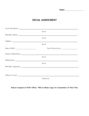 Fillable Online decal agreement form.indd Fax Email Print - pdfFiller
