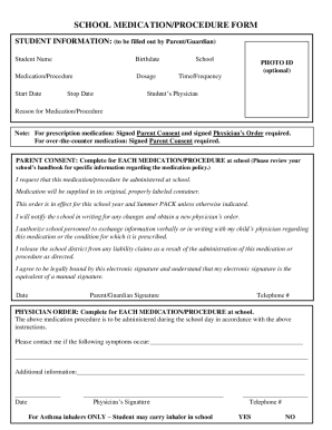 Fillable Online Medication Request/Consent form Fax Email Print - pdfFiller