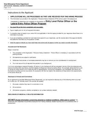 Fillable Online Clerk Dispatcher Application and Personal History ...