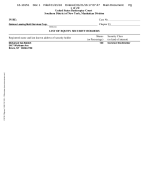 Fillable Online 16-10151 Doc 1 Filed 01/21/16 Entered 01/21/16 17:07:47 ...